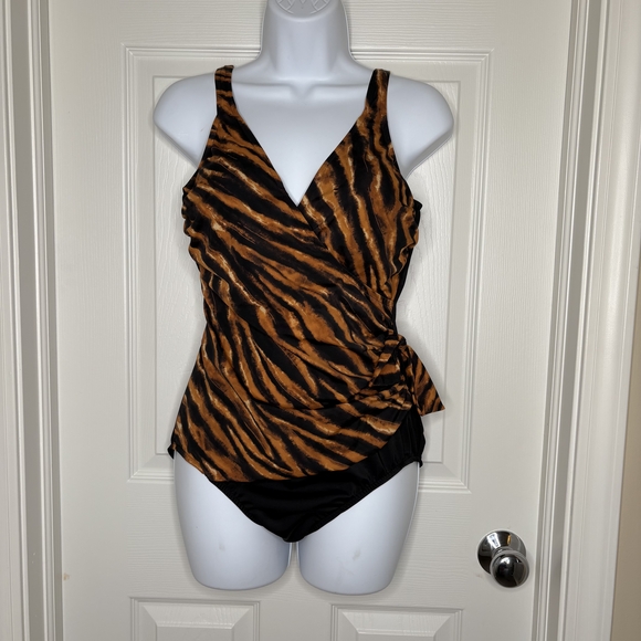 unknown | Tops | Tiger Print Wrap Top | Poshmark
